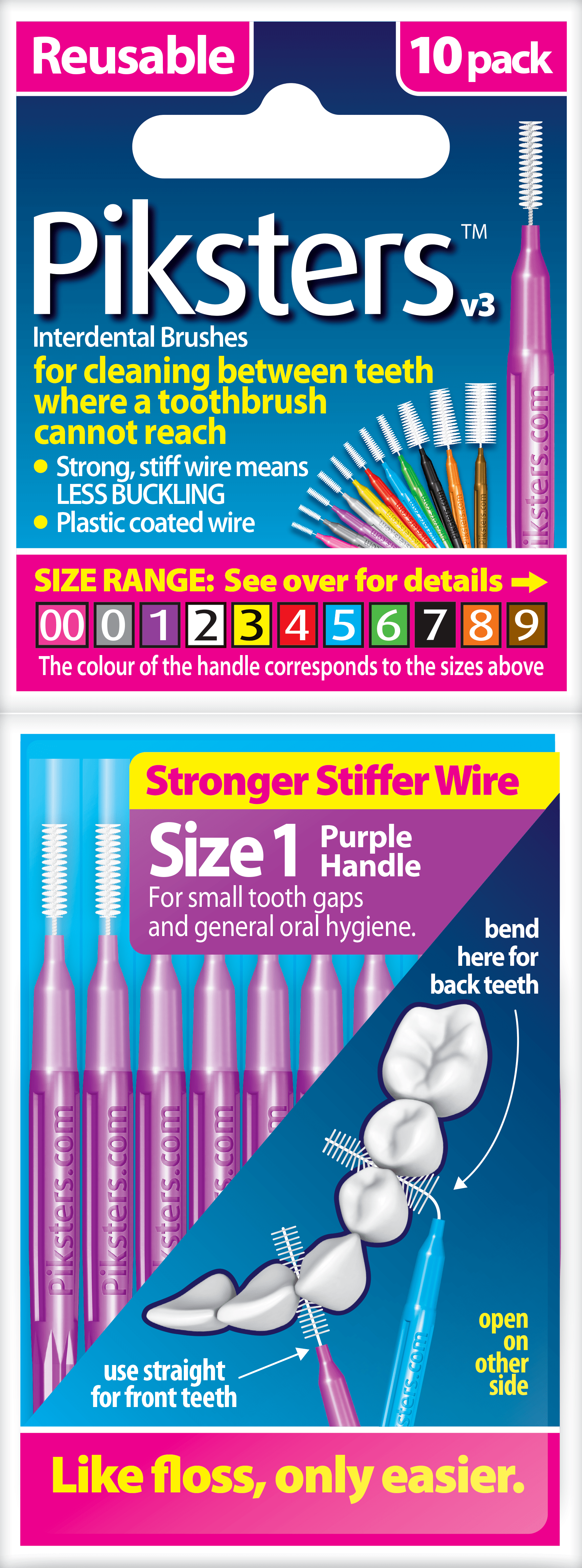 Pikster Interdental Brushes - Pikster 10 pack interdental - NZ - Smile ...