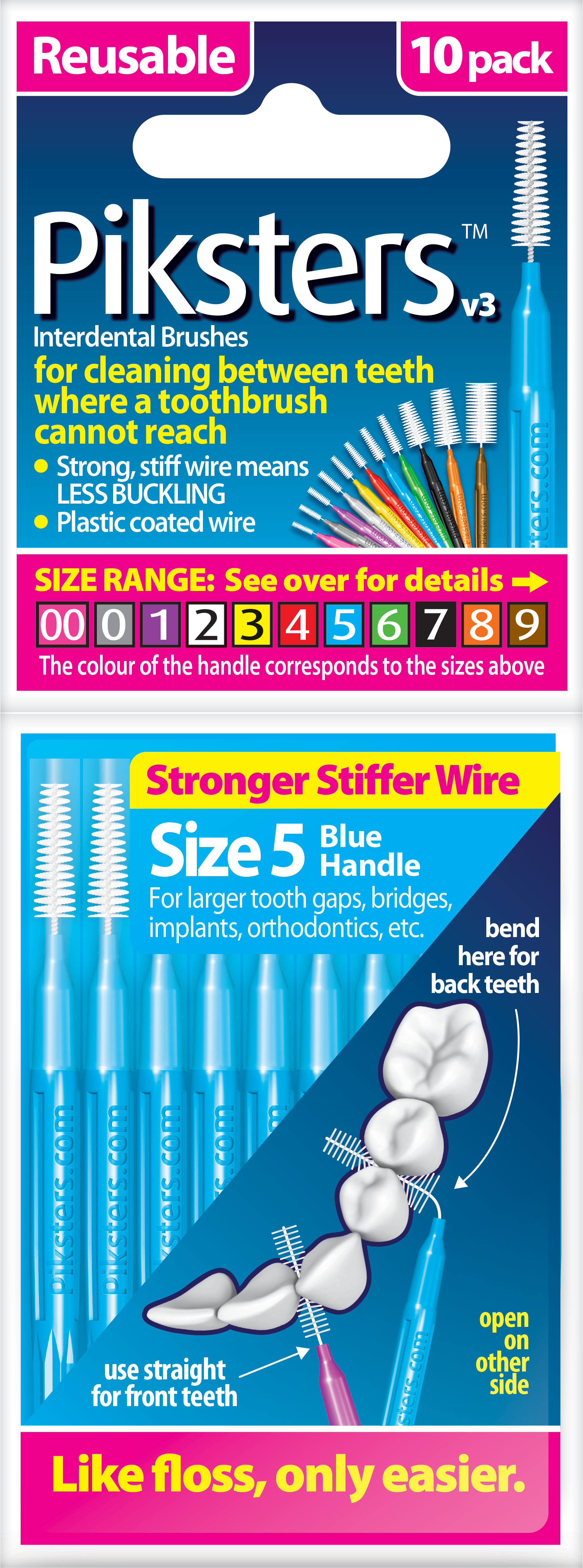 Pikster Interdental Brushes - Pikster 10 pack interdental - NZ - Smile ...