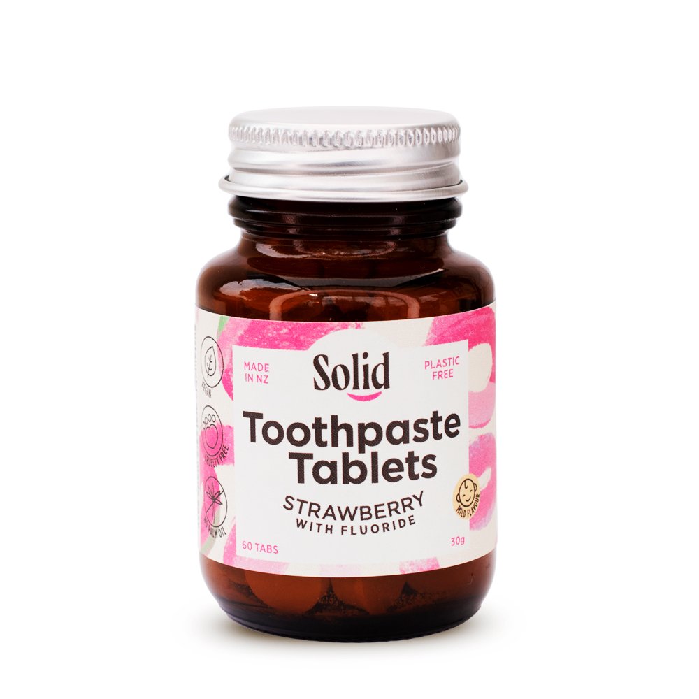 Solid strawberry with fluoride toothpaste tablets - 60 tabs - Smile Store