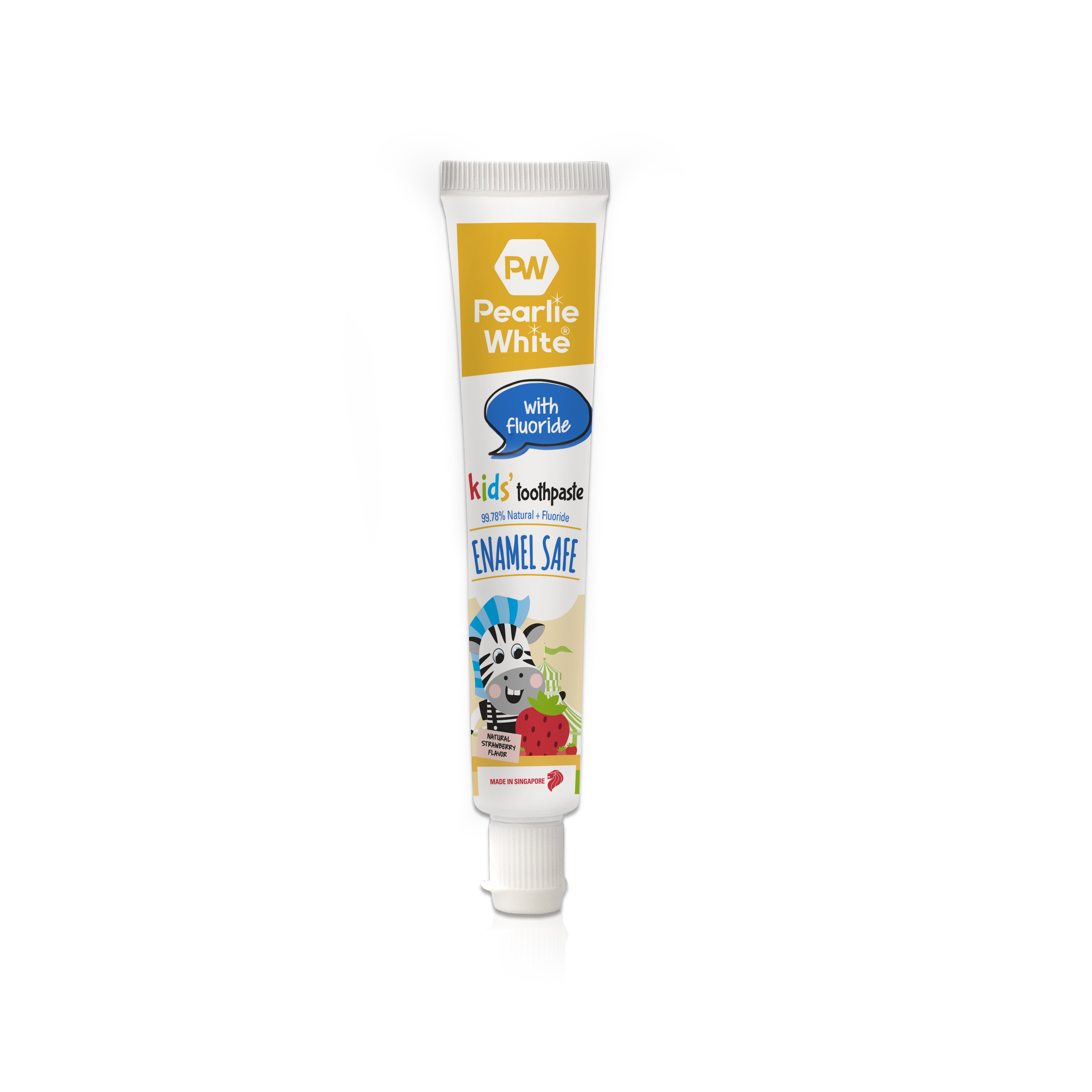 Pearlie White Enamel Safe Kids’ Fluoride Toothpaste (Strawberry) 45g ...